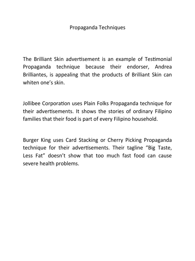 Propaganda Techniques | PDF