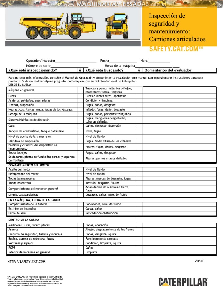 Check List Camion Articulado | PDF