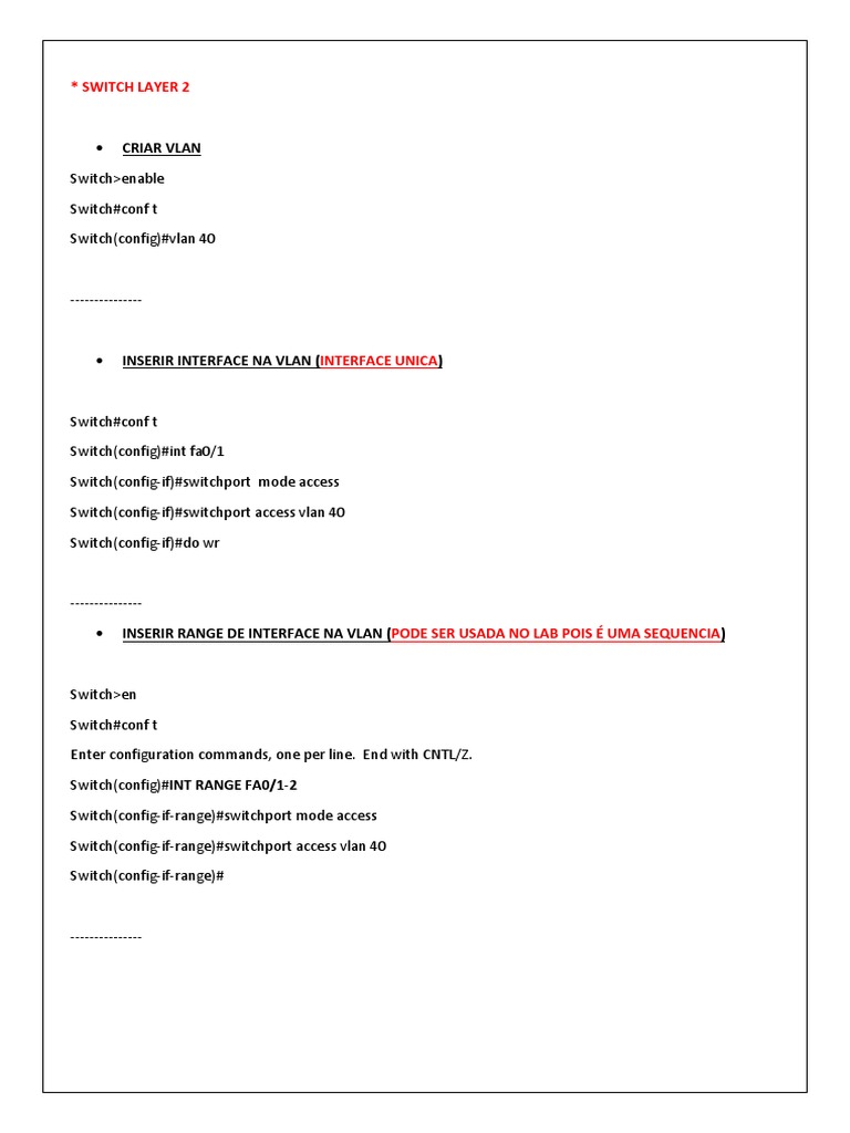 Comandos para o Lab | PDF | Technology & Engineering