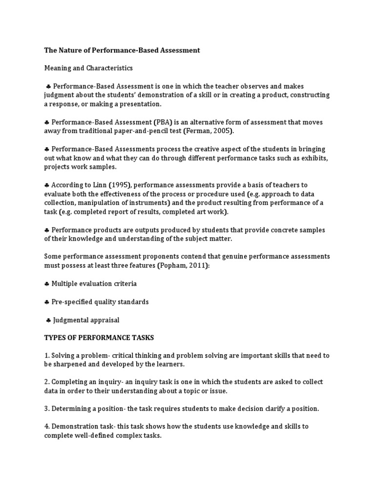 The Nature of Performance | PDF | Educational Assessment | Psychology