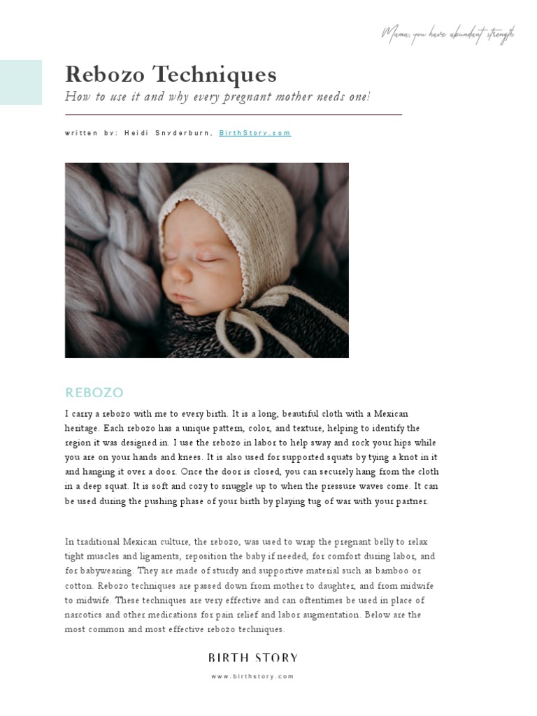 4 Rebozo Workkbook Download | PDF | Childbirth | Abdomen