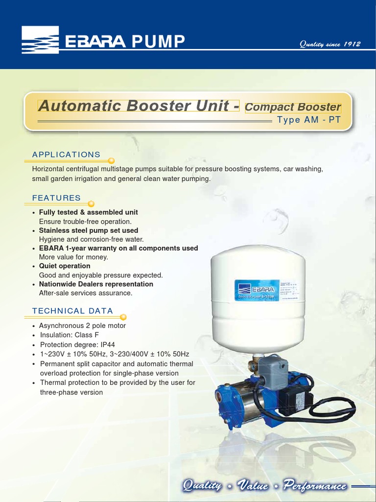 Compact Booster Pumps Guide | PDF | Electric Power | Electricity