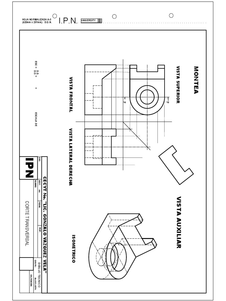 Plantilla Dibujo Técnico A-3 IPN | PDF