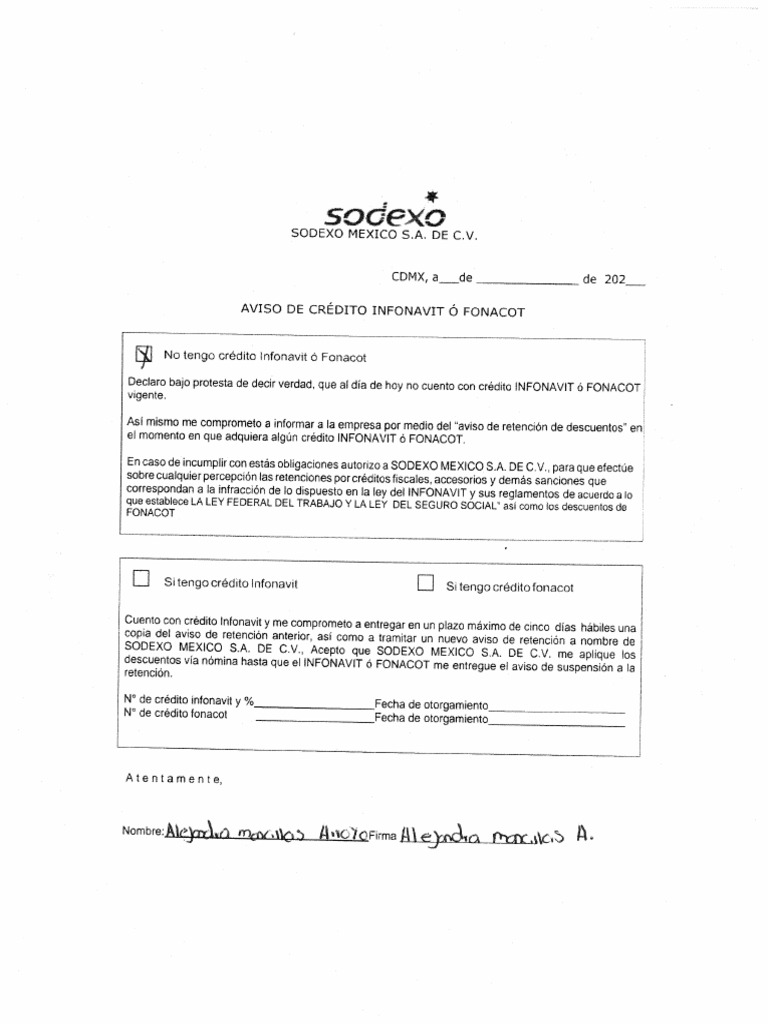 Formato Nuevo Infonavit | PDF