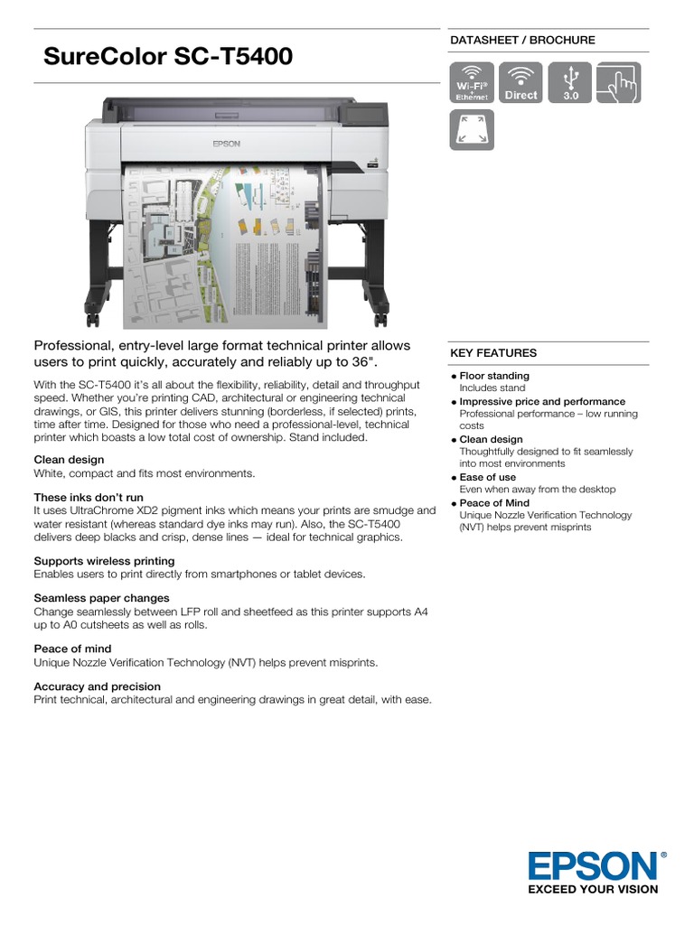 Epson t5400 | PDF | Printer (Computing) | Equipment