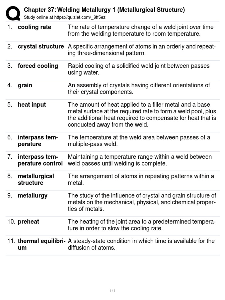 Chapter 37 - Welding Metallurgy 1 (Metallurgical Structure) | PDF