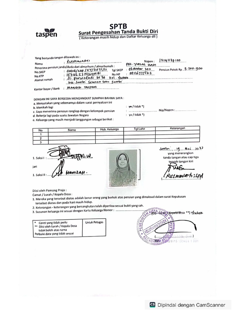 Surat Pengesahan Tanda Bukti Diri | PDF