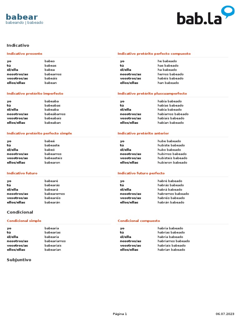 bab.la-conjugacin-espaol-babear | PDF | Lingüística | Relaciones ...