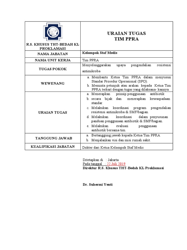 Uraian Tugas Tim PPRA - 091936 | PDF | Kesehatan Holistik