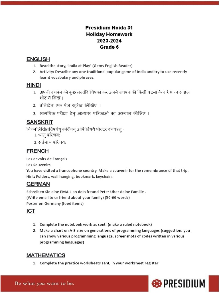 Grade 6 Hhw 2023 24 Pdf Linguistics Human Communication