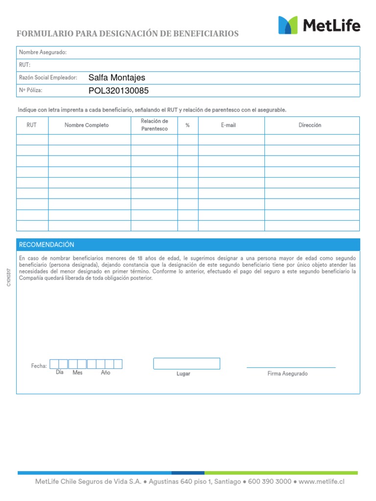 Formulario Seguro (Ok) | PDF