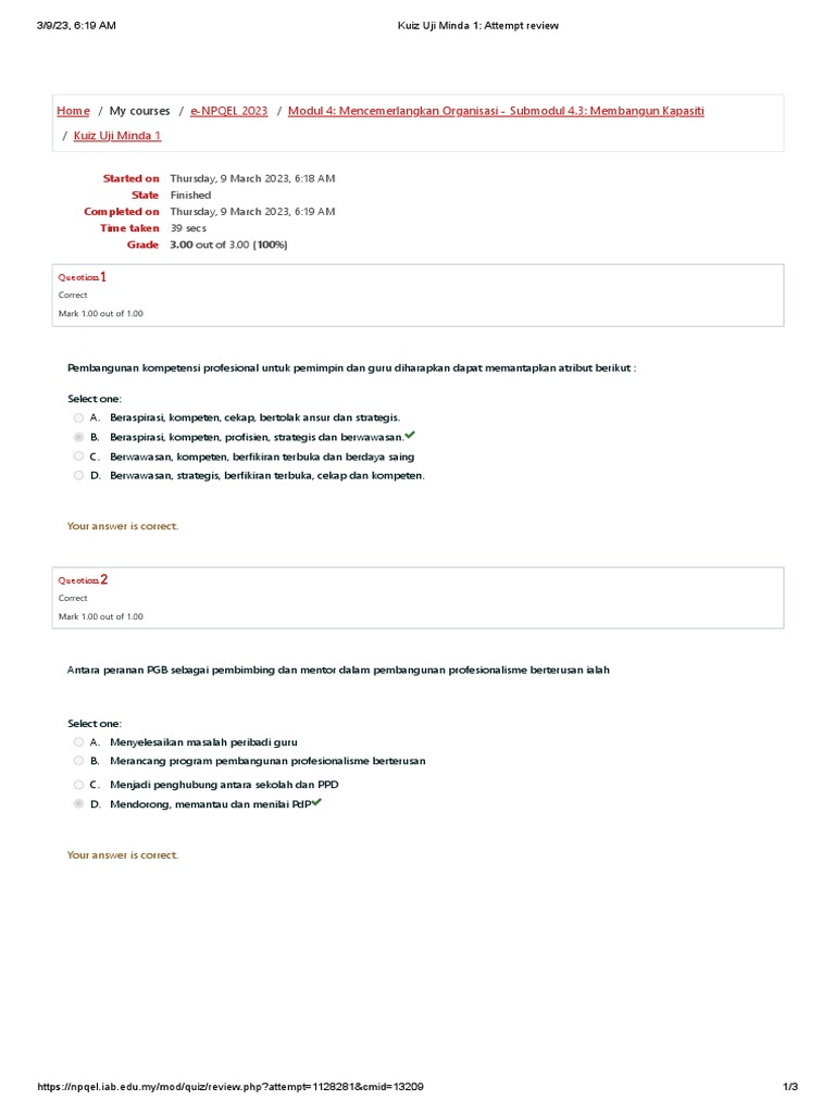 Kuiz Uji Minda 1_ Attempt Review | PDF