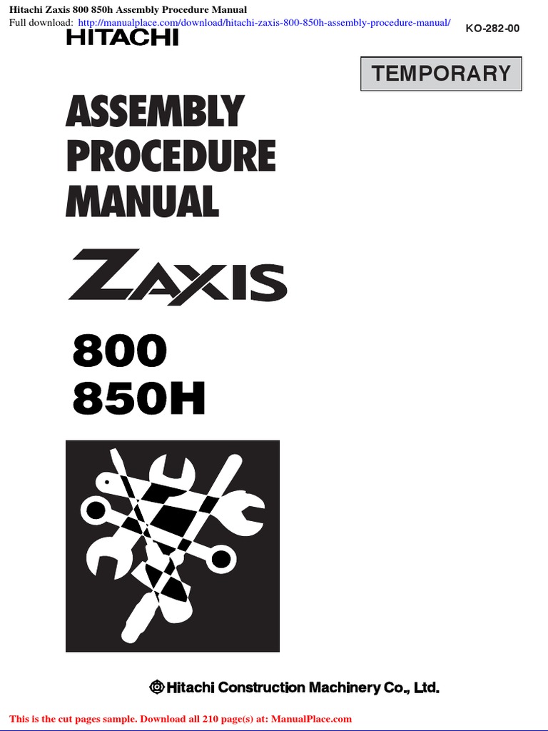 Hitachi Zaxis 800 850h Assembly Procedure Manual | PDF | Asbestos | Waste