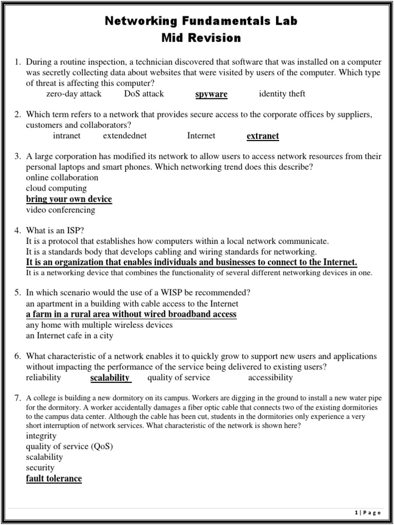 Network Lab Mid Revision | PDF | Computer Network | Osi Model