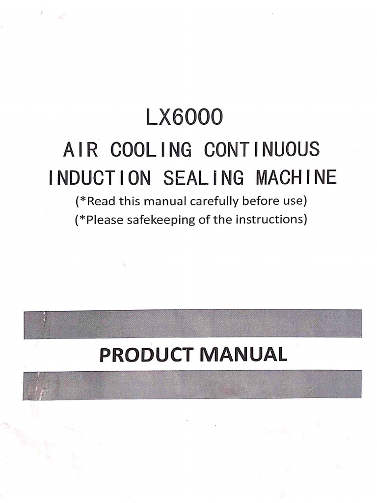 LX 6000 Continues Induction Sealer | PDF