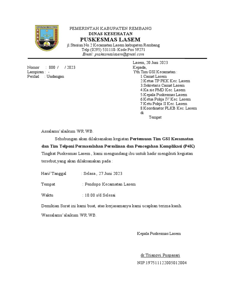 CONTOH SURAT UNDANGAN | PDF