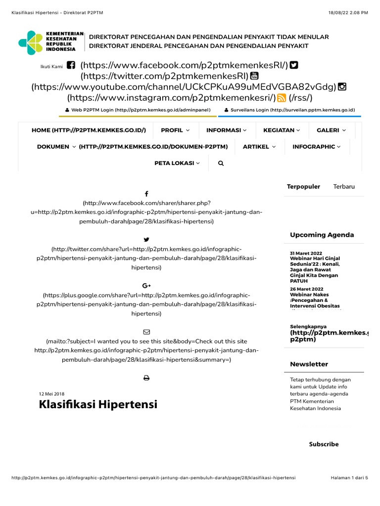 Klasifikasi Hipertensi - Direktorat P2PTM | PDF