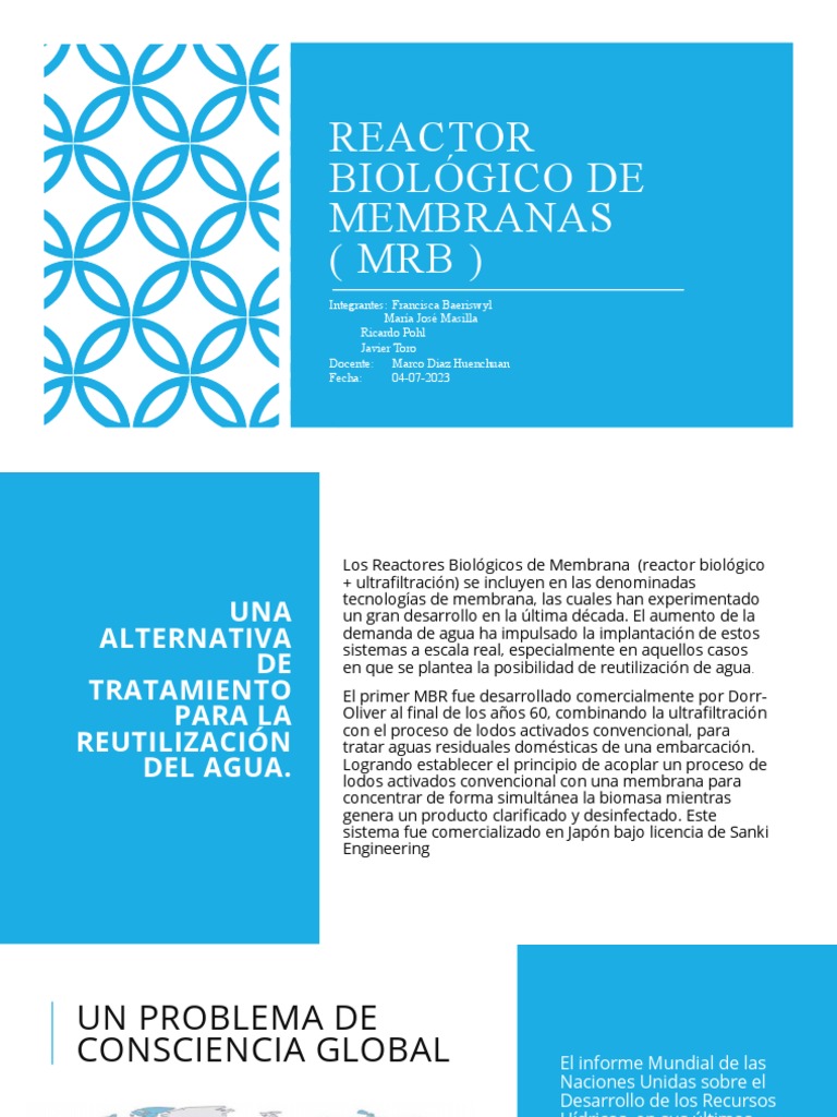 Reactor biológico de membranas ( MRB ) | PDF | Agua | Contaminación