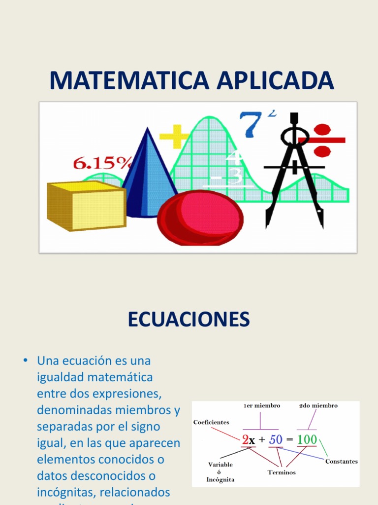 Clase - 02 Matematica Aplicada | PDF | Exponenciación | Ecuaciones