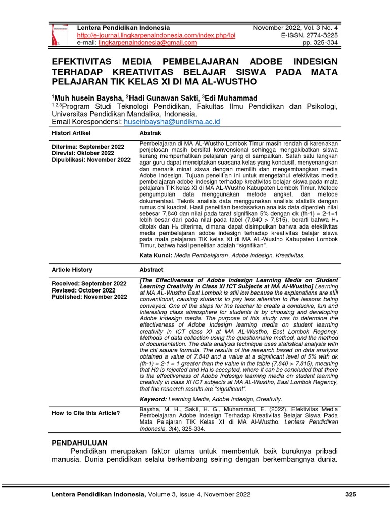 Muh Husein Baysha, Hadi Gunawan Sakti, Edi Muhammad (UNDIKMA) | PDF