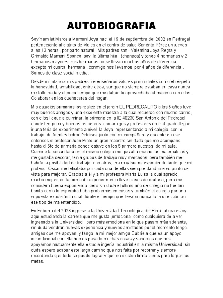 AUTOBIOGRAFIA | PDF | Maestros