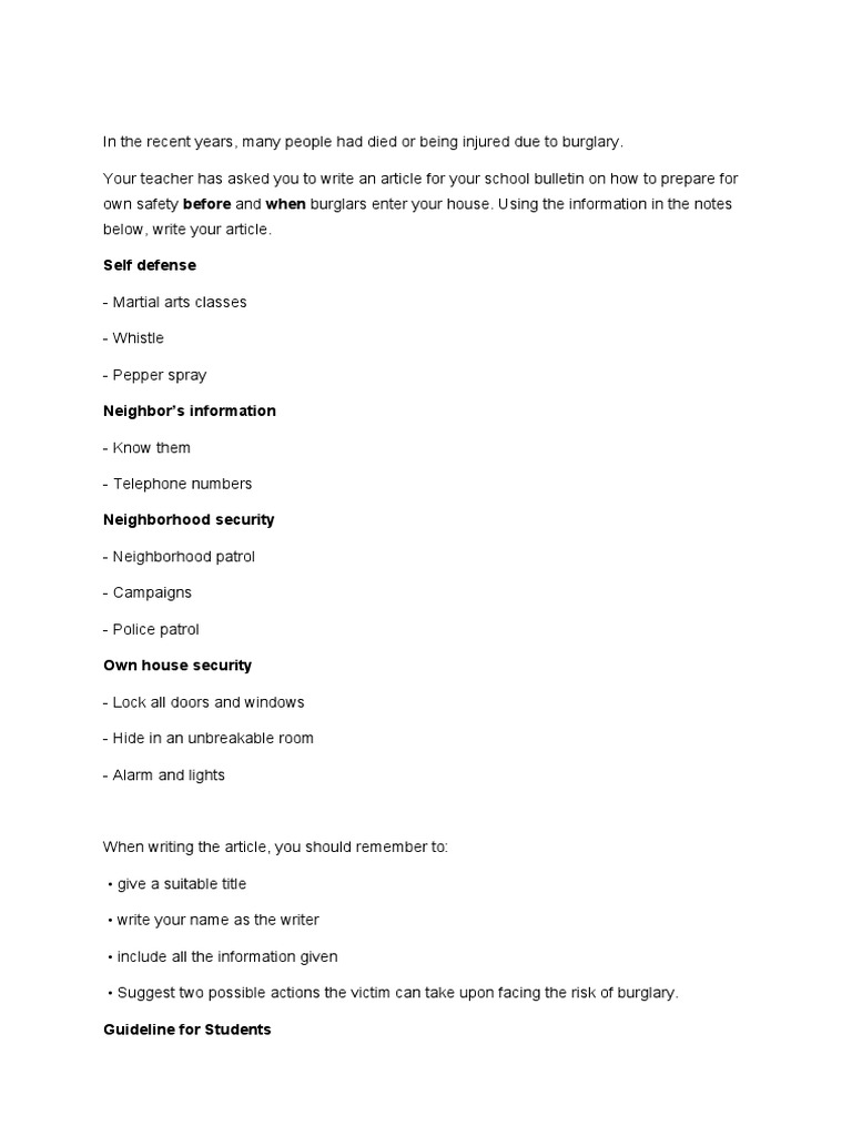 Home Burglary Safety Tips | PDF | Grammar | Linguistic Morphology