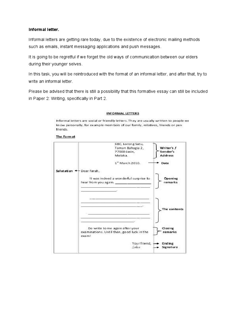 Writing an Informal Letter Guide | PDF