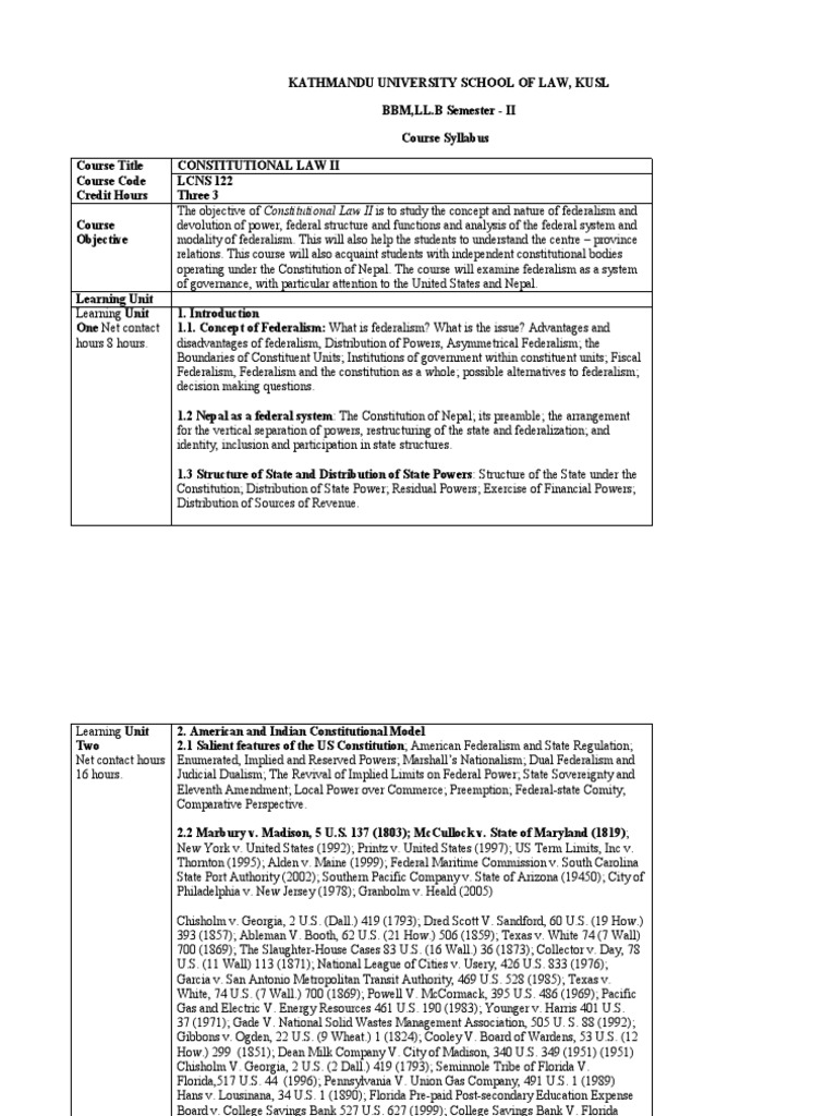 BBM LLB Study Material | PDF | Judiciaries | Federalism