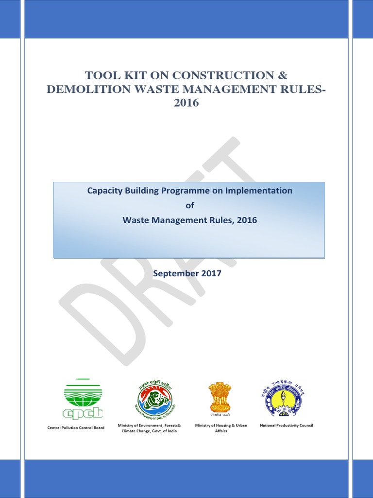 TOOL KIT ON C & D Waste Management | PDF | Waste | Waste Management