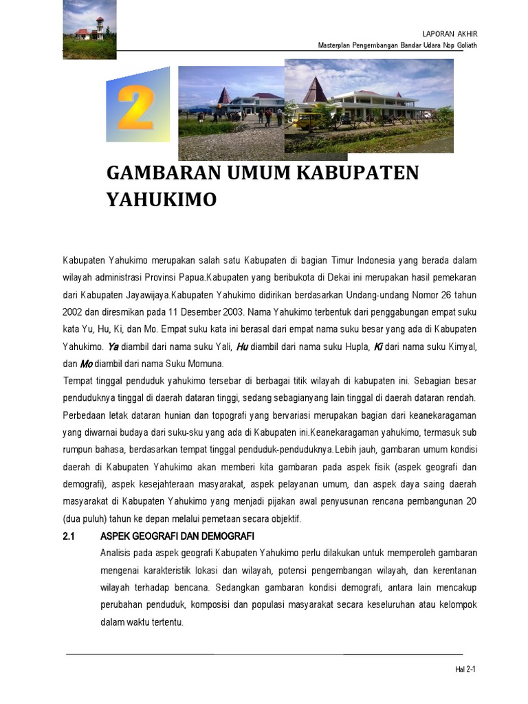 Peta Geografis Kabupaten Yahukimo | PDF