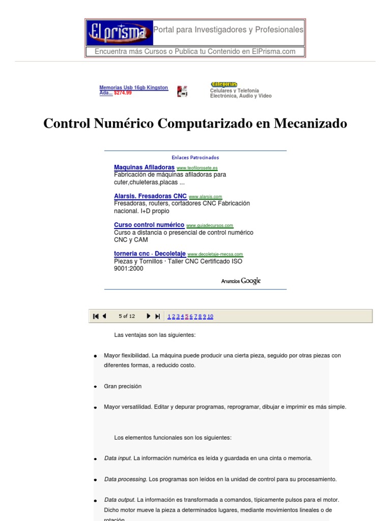 Control Numérico Computarizado en Mecanizado | PDF | Control numerico | Herramienta de máquina