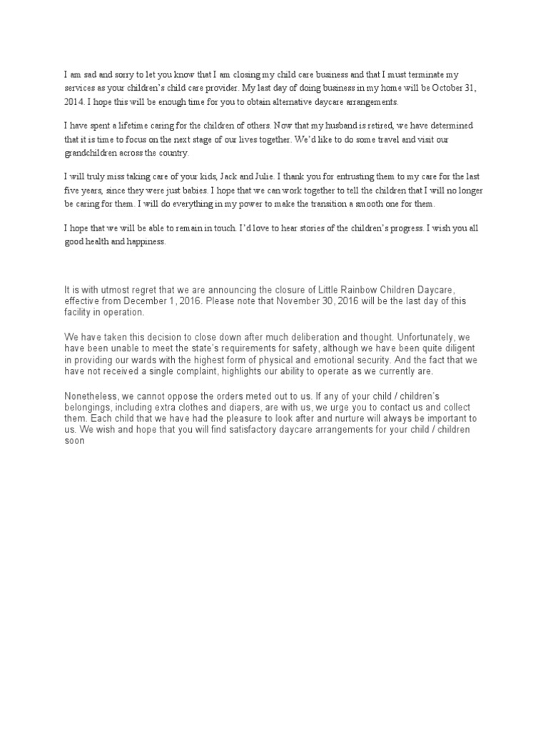 Closing Letter Sample | PDF