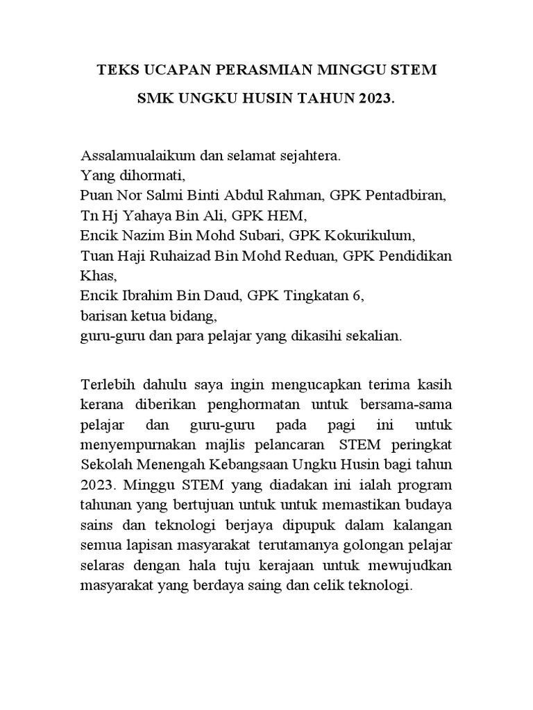 TEKS PERASMIAN Stem | PDF