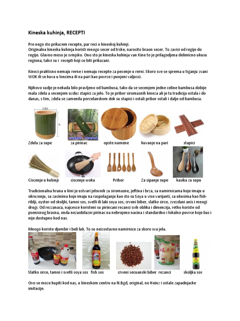 Kineska Kuhinja Recepti | PDF