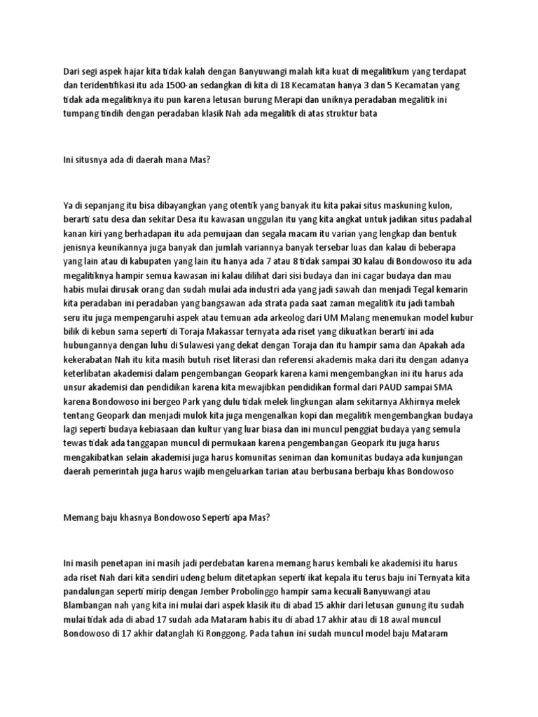 Transkrip Wawancara Mas Sofyan | PDF