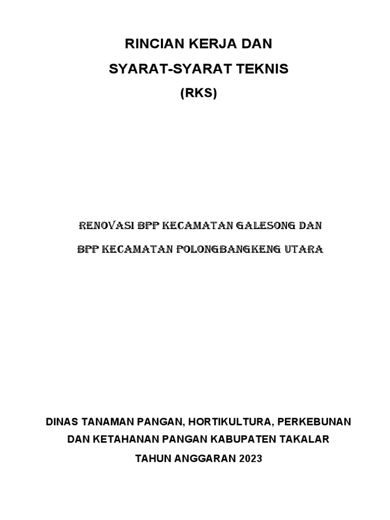RKS Renovasi | PDF