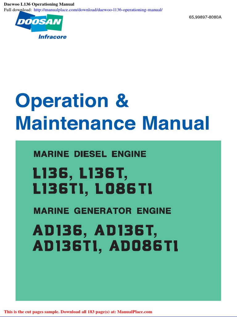 Daewoo l136 Operationing Manual | PDF | Pump | Engines