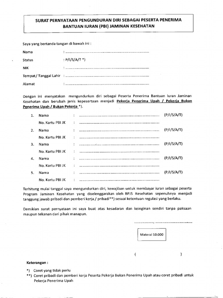 Form Keluar Pbi Pdf