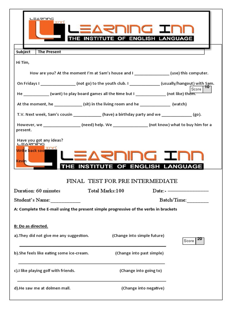 Pre INTER FINAL WALA (Video Changed) | PDF | Linguistic Morphology | Syntax