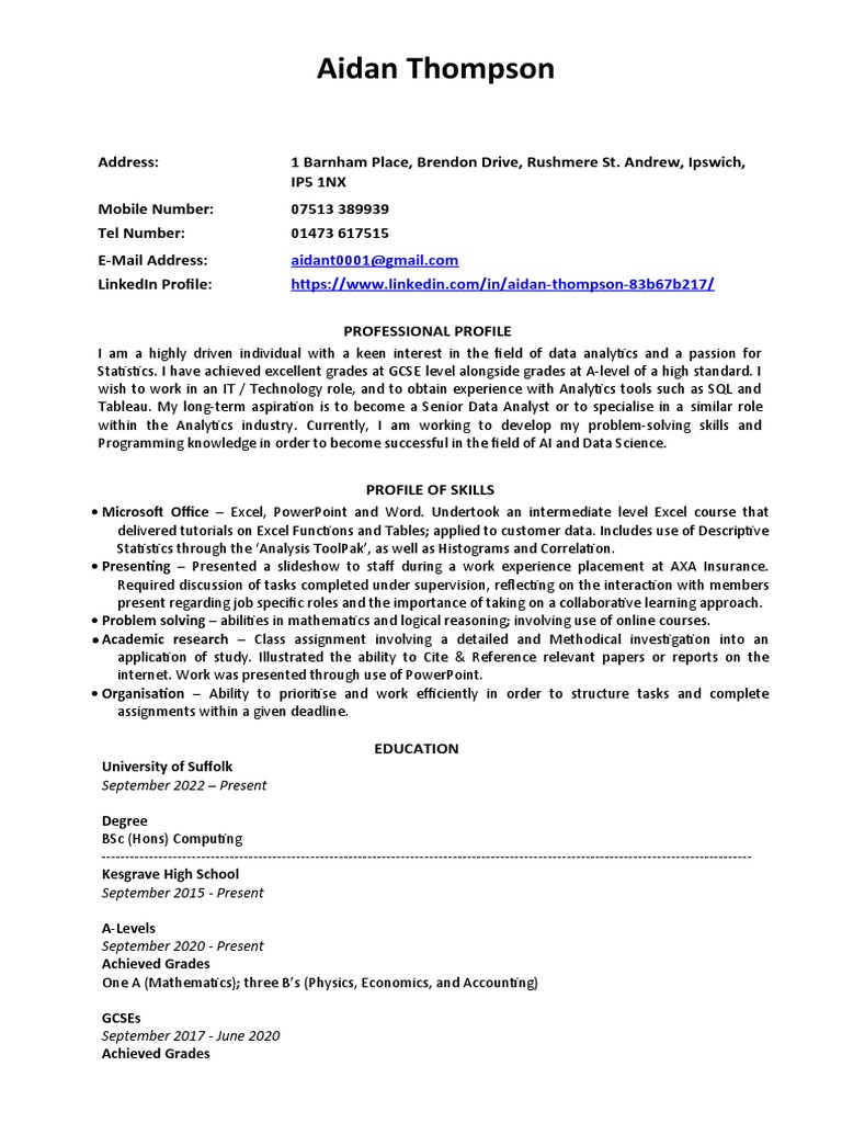 Test CV | PDF | Statistics | Analytics