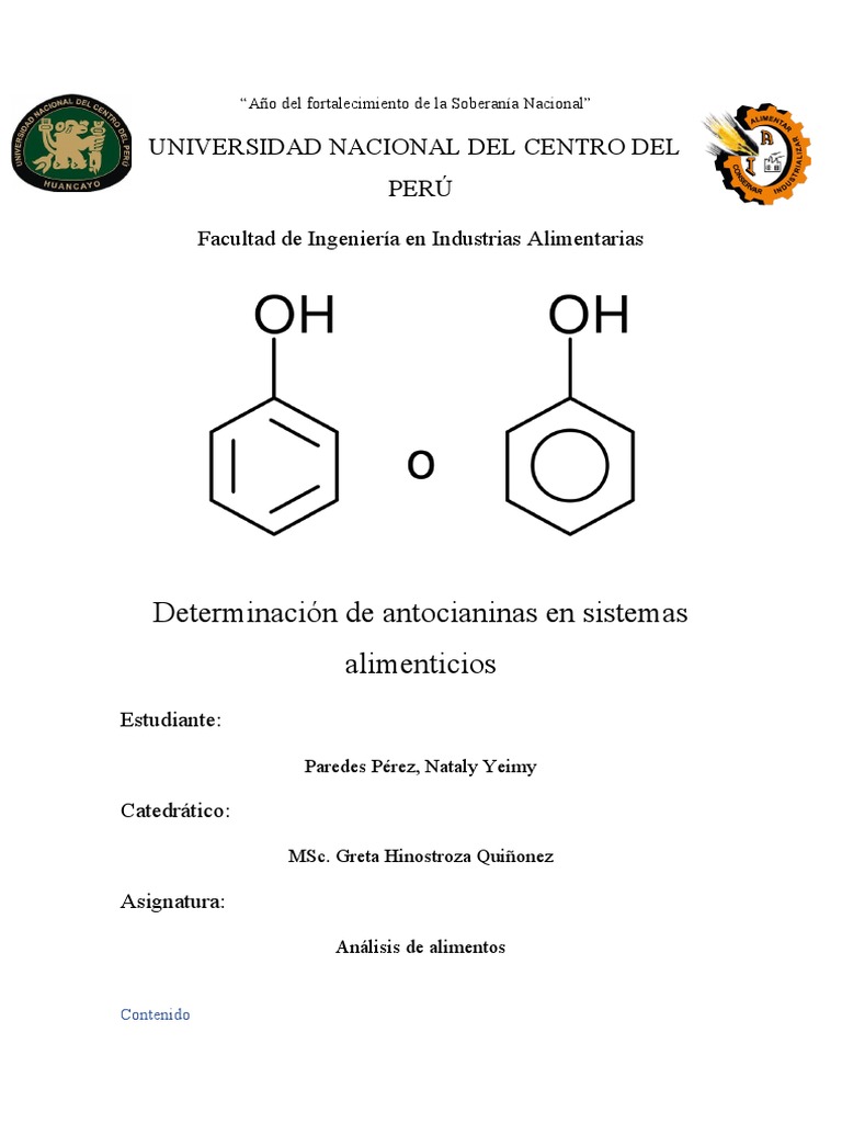 Determinación de Antocianinas en Plátano Rojo | PDF | Cloruro de ...