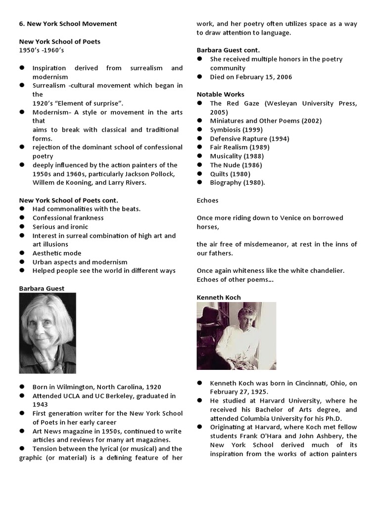 New York School Movement | PDF | The Arts