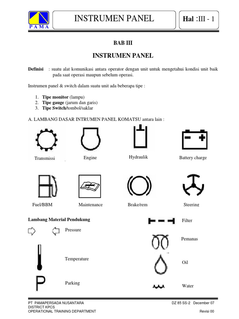 III - Instrumen Panel | PDF