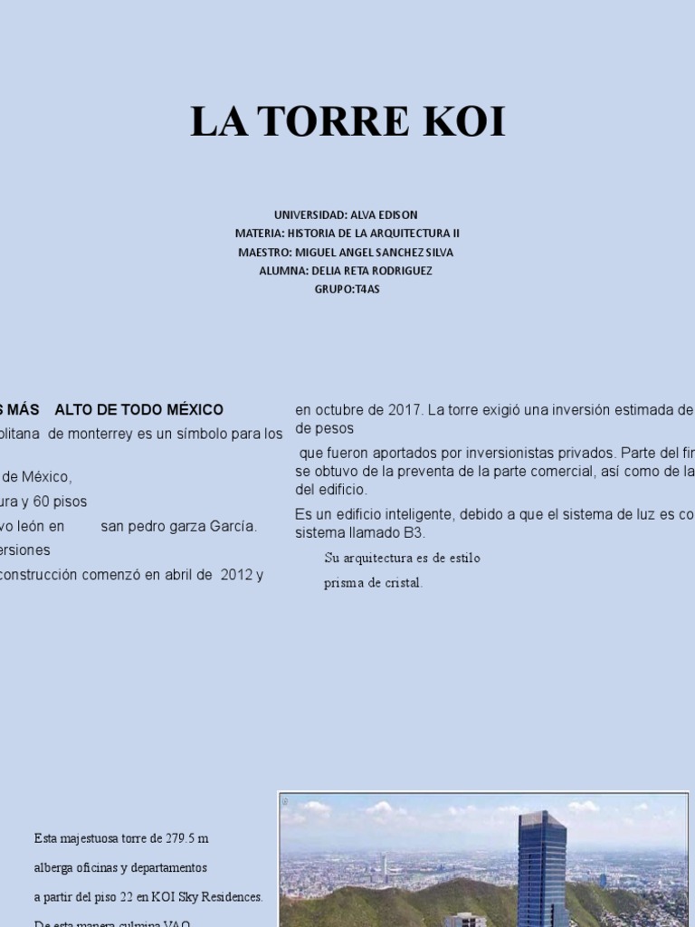 La Torre Koi Historia de La Arquitectura II | PDF | Hormigón