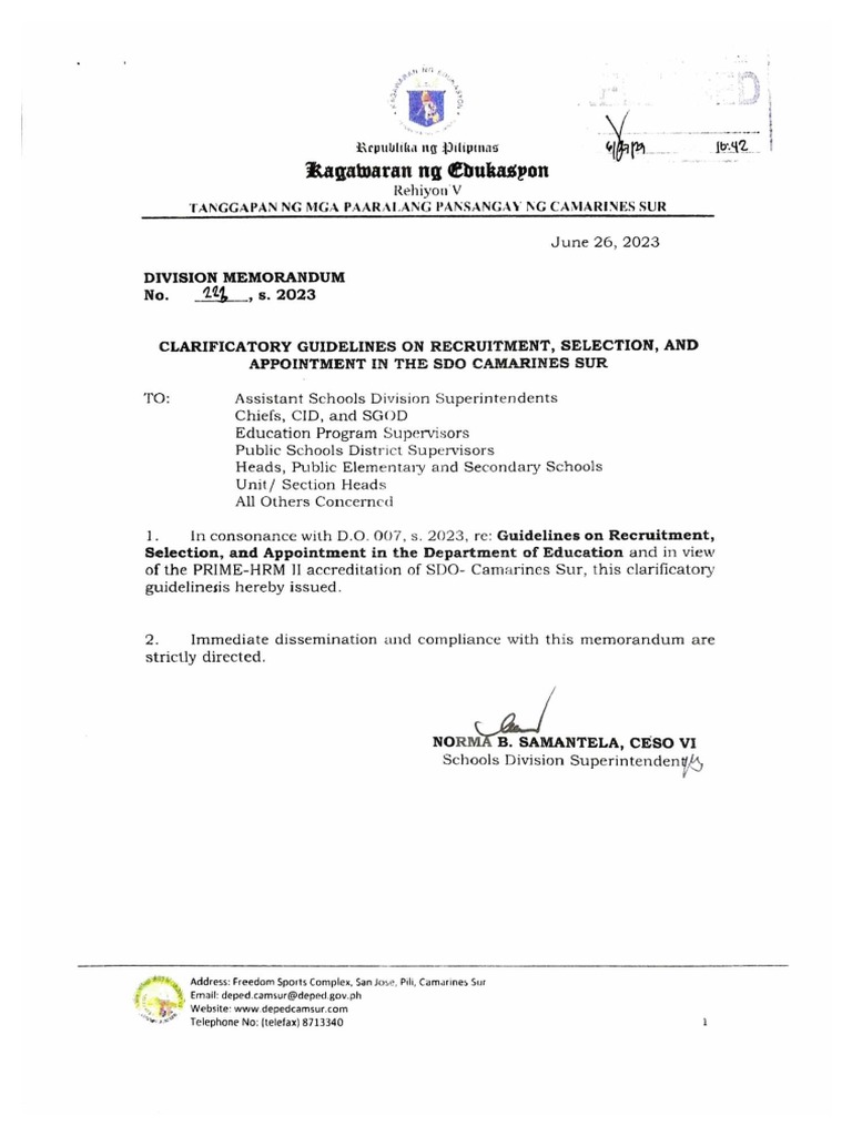 DM No. 223 S. 2023 | PDF DM No. 223 S. 2023 | PDF