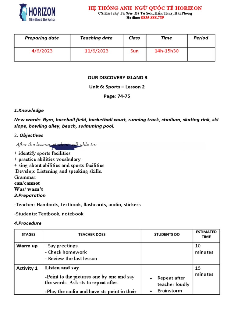 Lesson Plan Unit 6 Lesson 2 11-6-2023 | PDF | Teaching | Learning