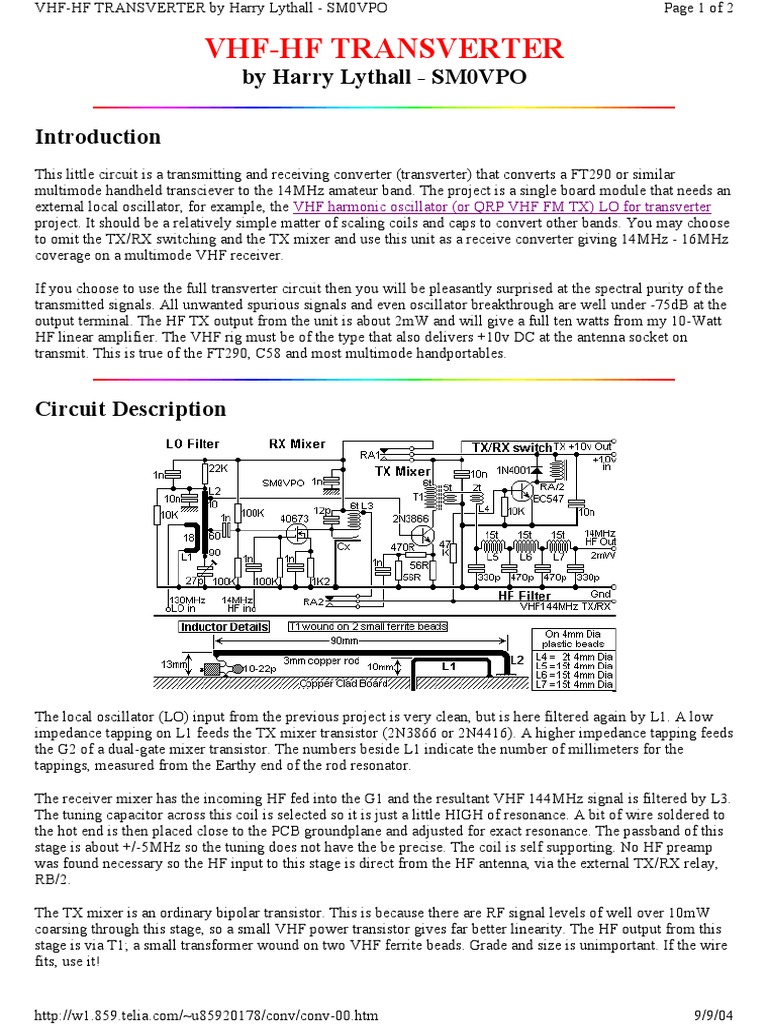 VHF-HF Transverter | PDF | Electronic Oscillator | Amplifier