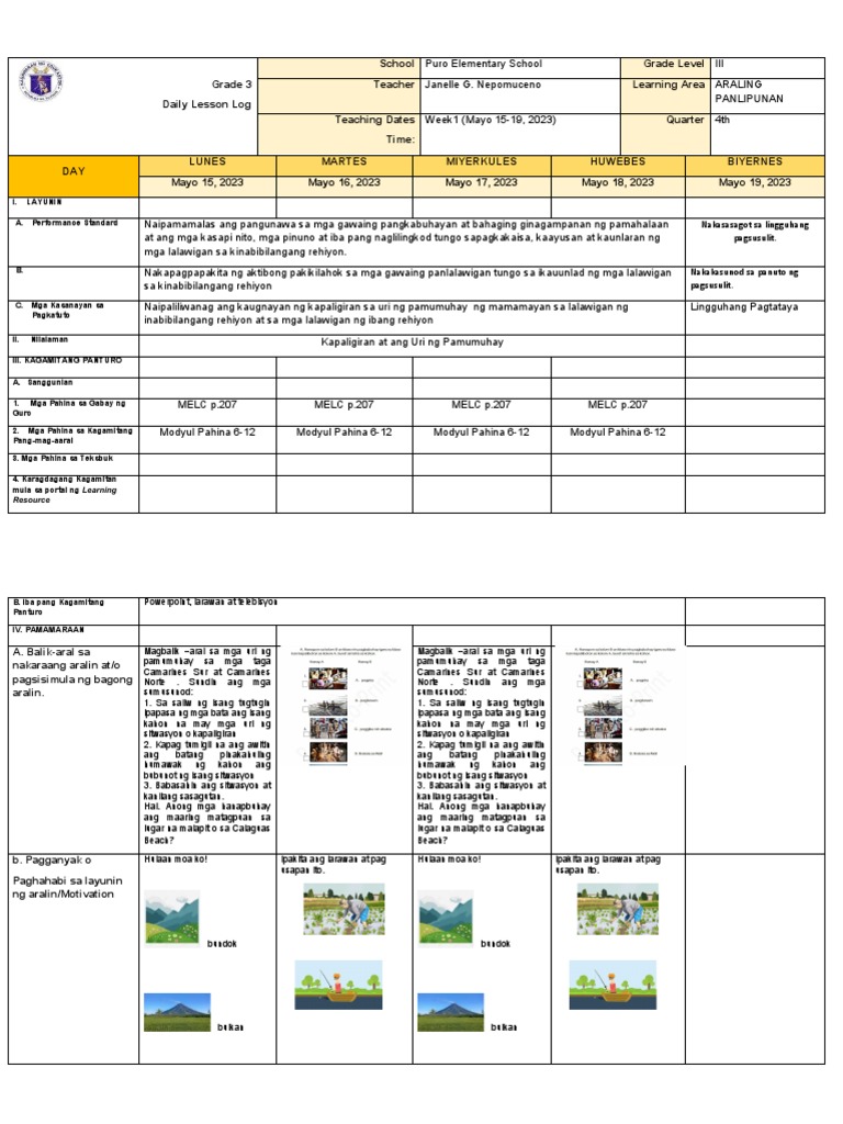DLL-ARALING PANLIPUNAN-Q4-WEEK 1 | PDF