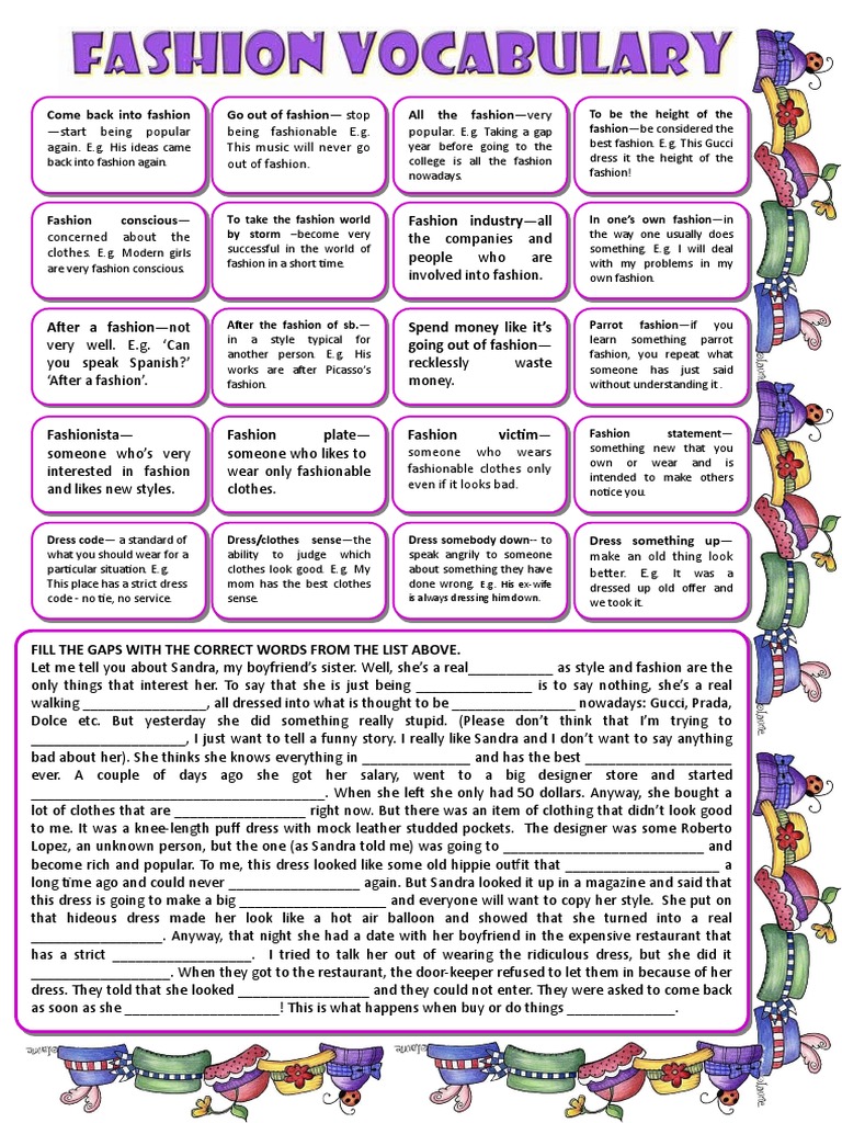 Fashion Vocab | Download Free PDF | Fashion | Clothing