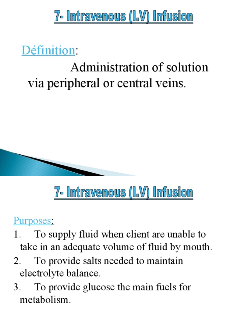 Intravenous Infusion Procedure Guide | PDF | Intravenous Therapy | Vein